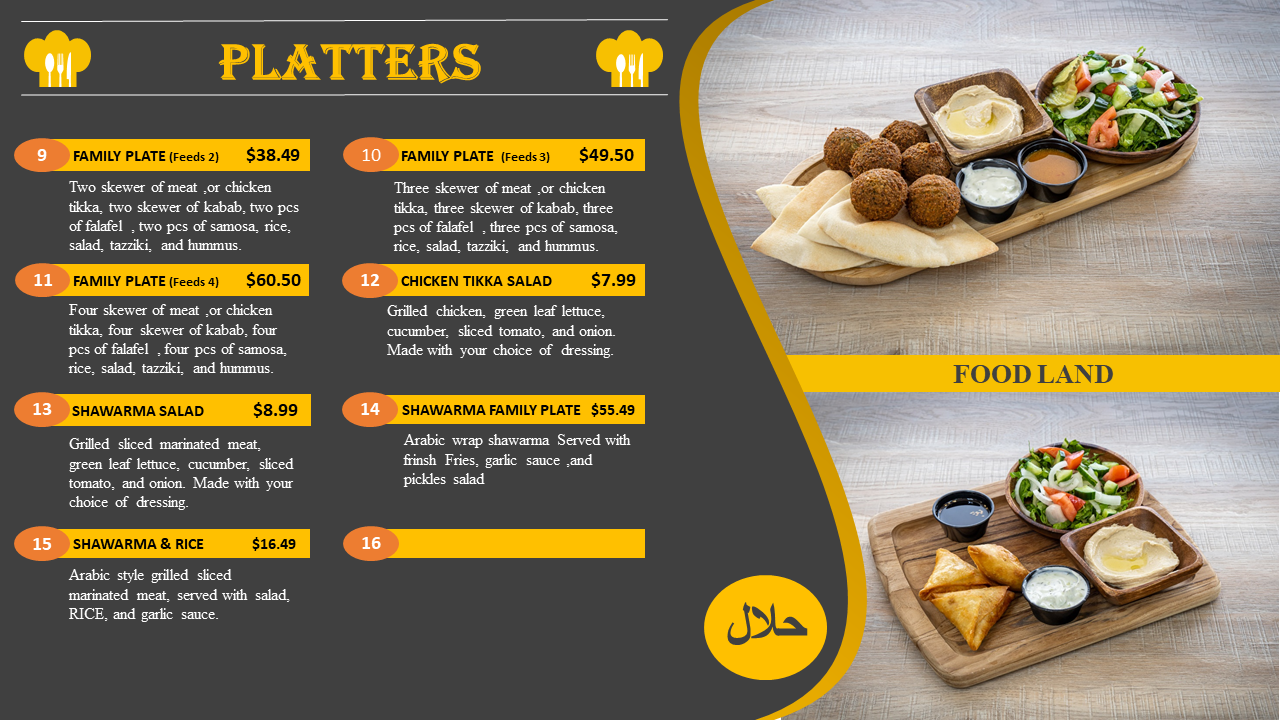 Menu – Food Land International Bistro & Market